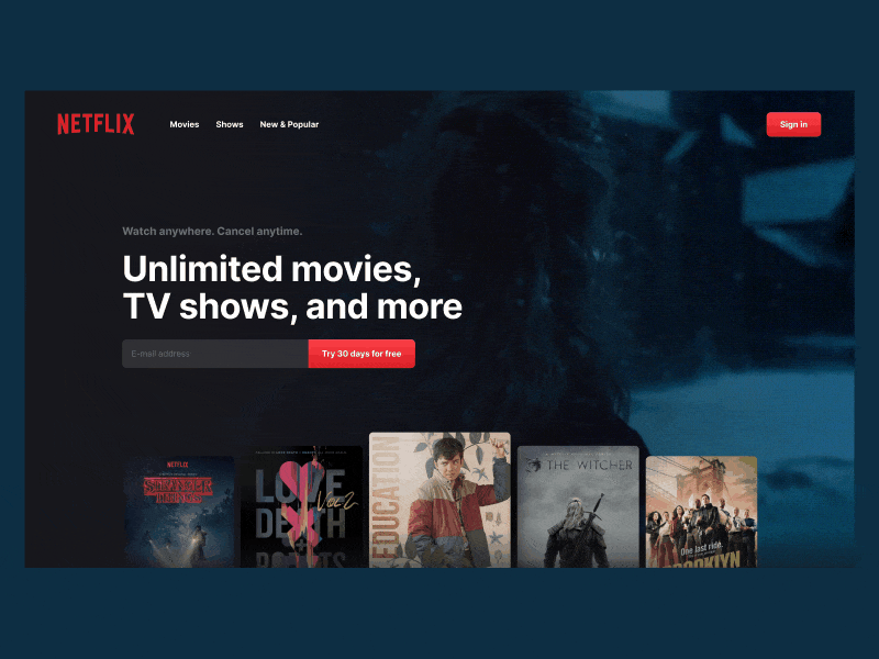 Netflix Concept Screen by Roman D on Dribbble