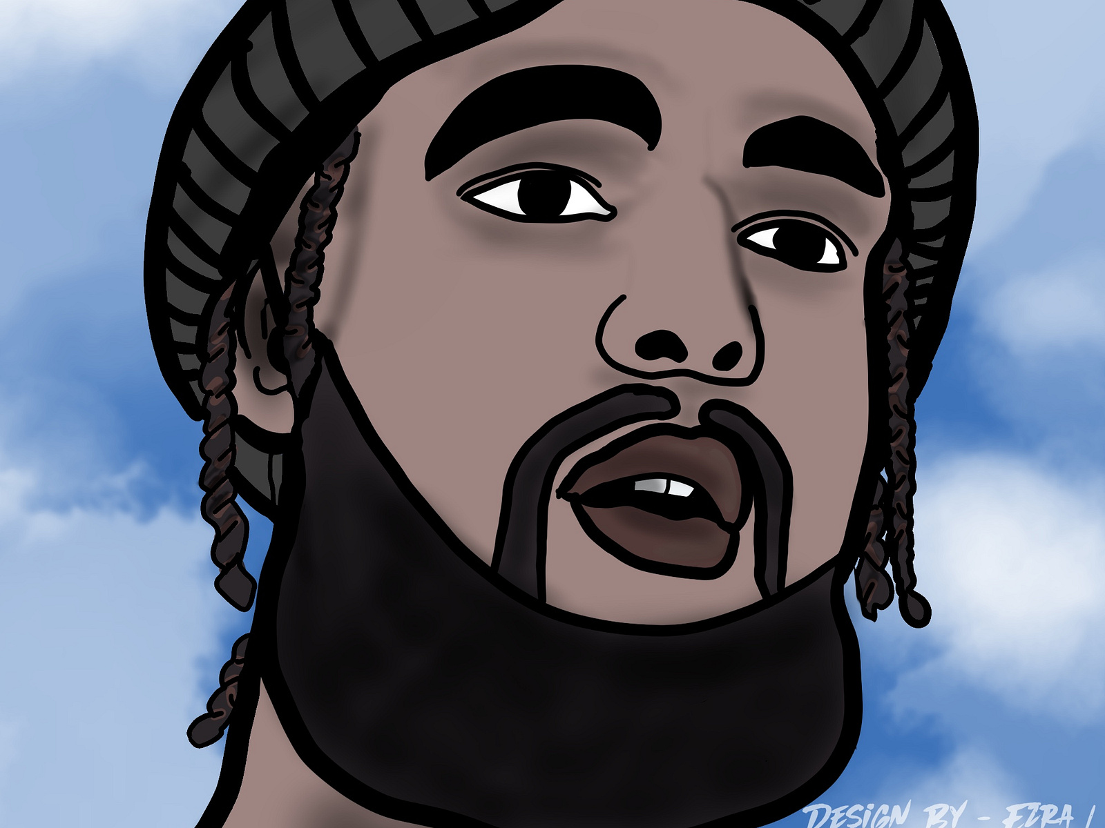 Rapper - Young Moe portrait Illustration by Ezra Wright on Dribbble