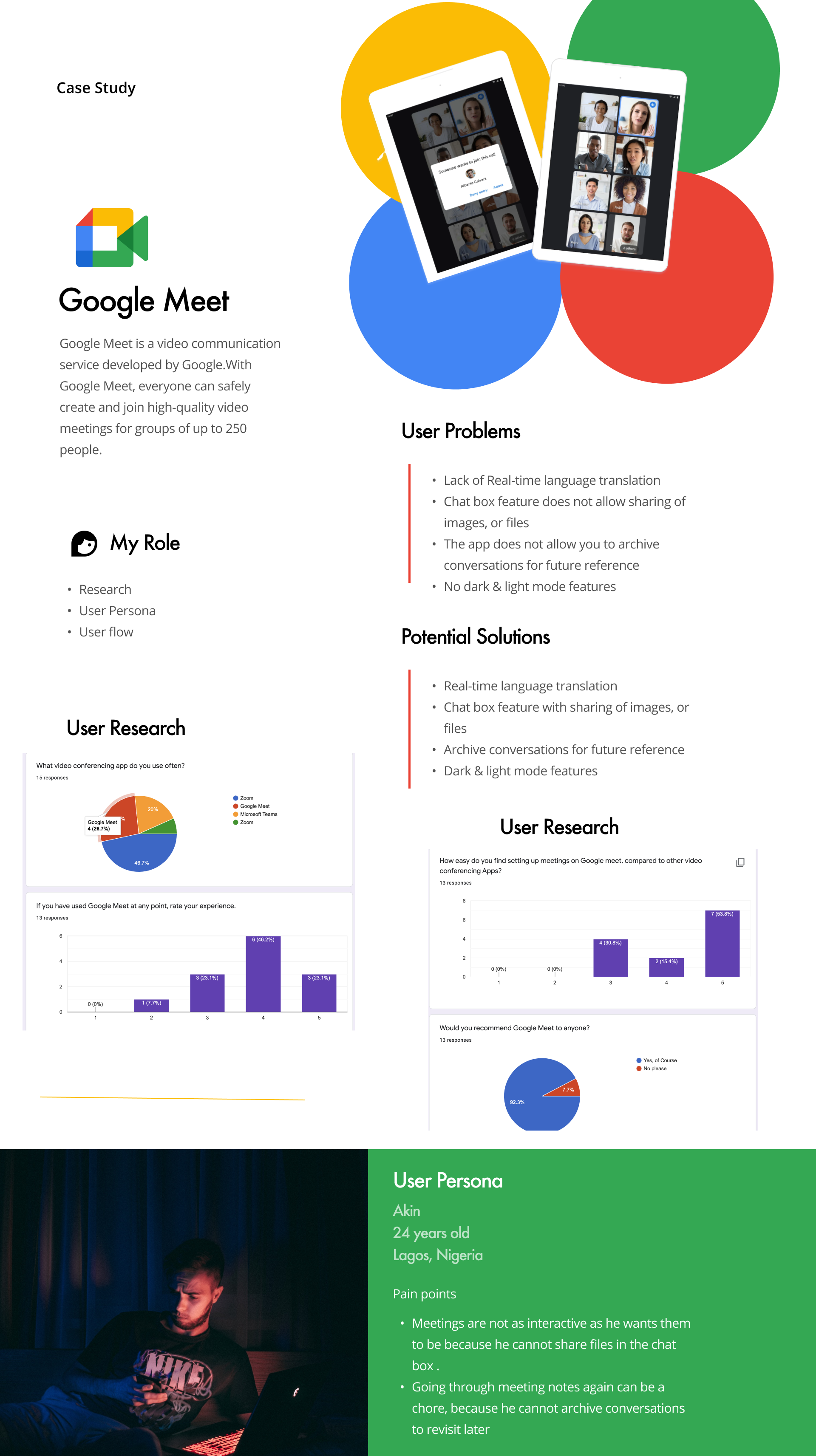 Google Meet UX case study by Ifeoluwa Dada on Dribbble