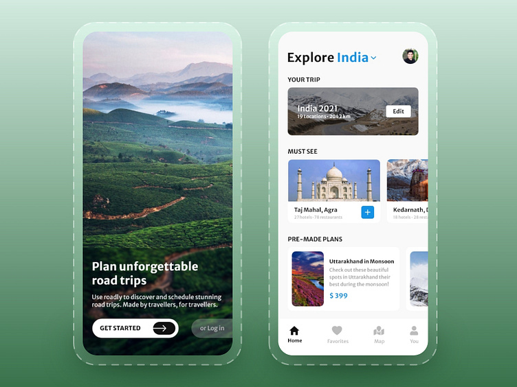 Travel Booking - App UI by Chaitanya Vishrojwar on Dribbble
