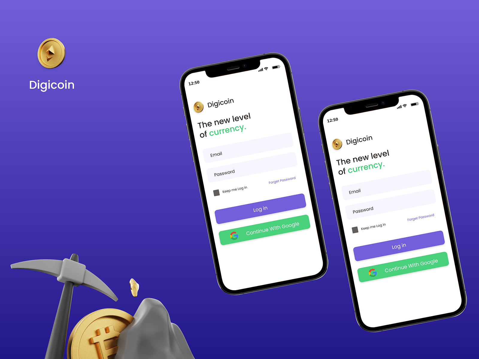 Digi coin crypto currency app UI/UX by 97ProStudio on Dribbble