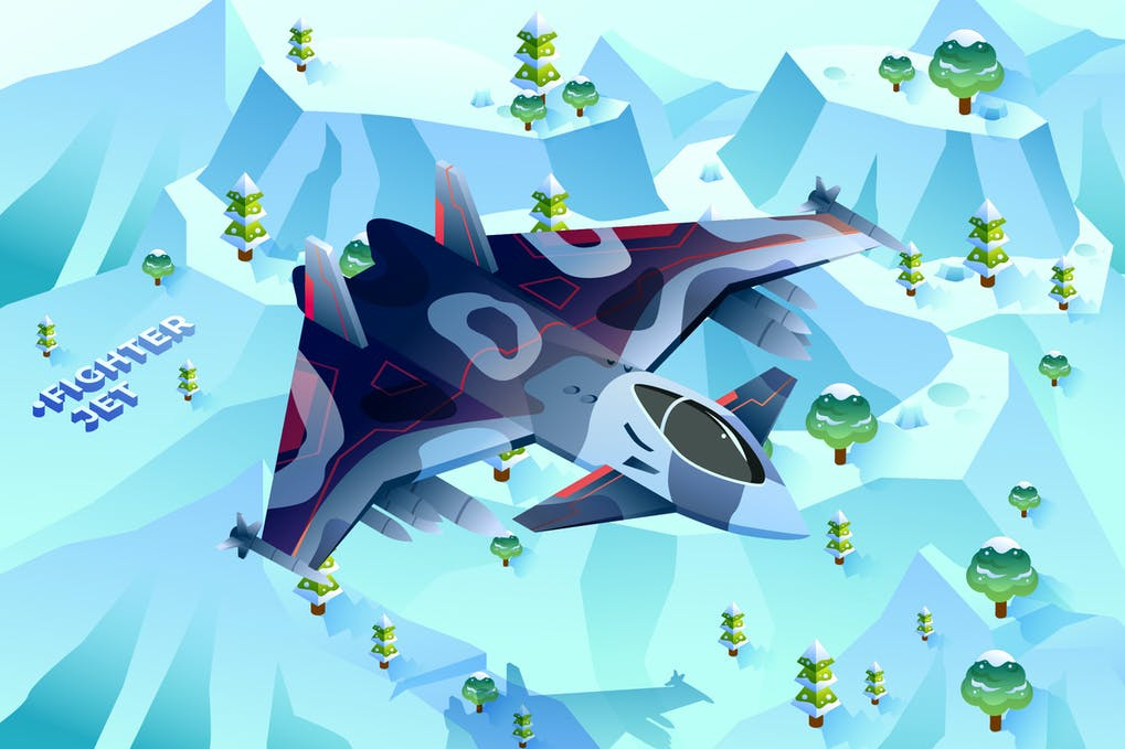 Fighter Jet - Isometric Illustration by Steisi Vogli on Dribbble