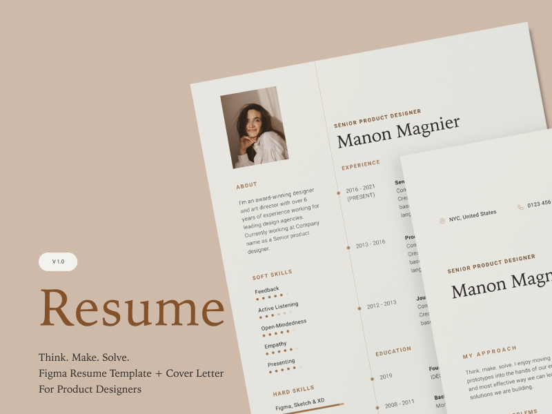 One-page resume & Cover letter by noko washiyama on Dribbble