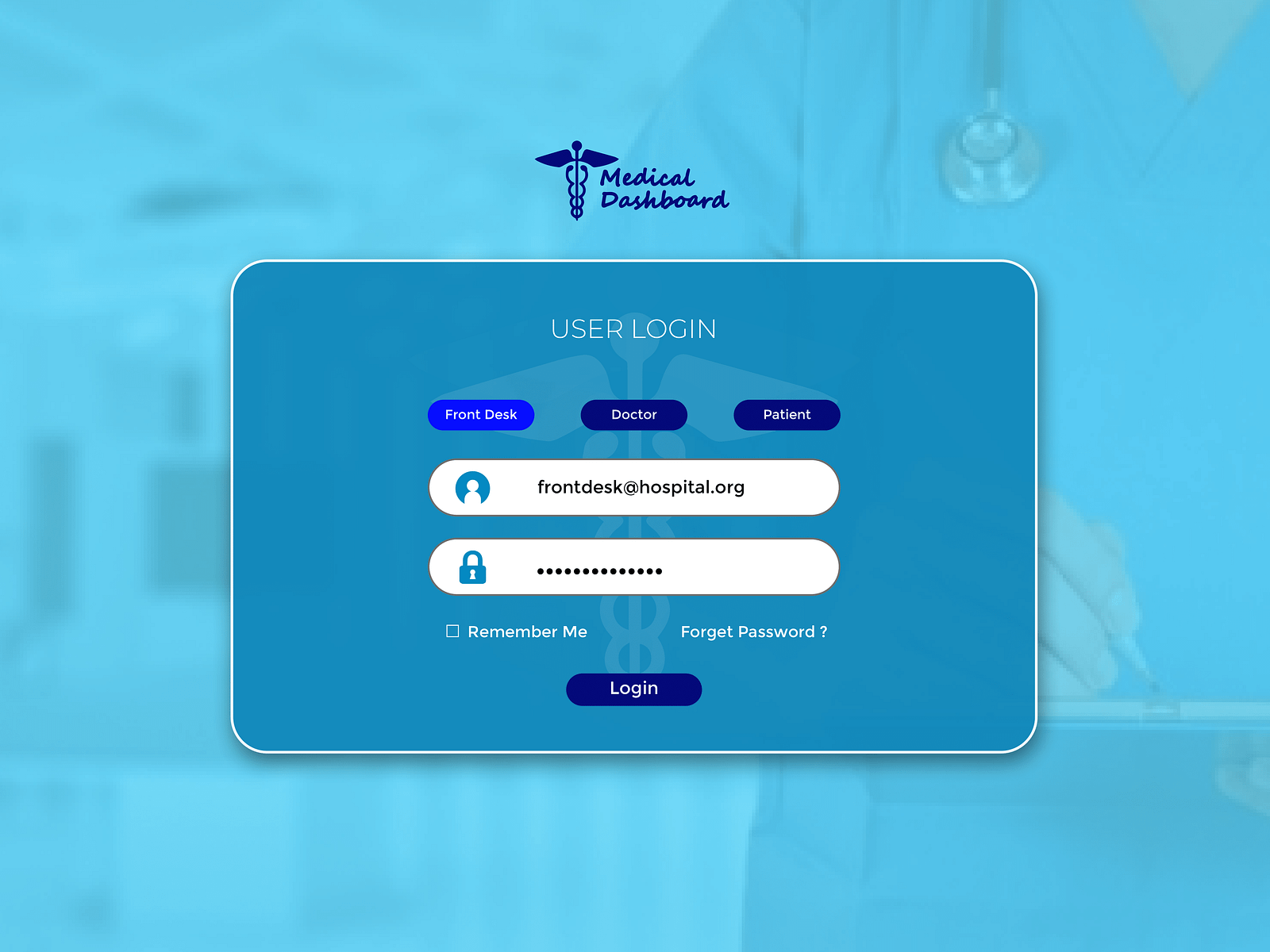 Hospital Dashboard login Pages by Mollik.Russel88 on Dribbble