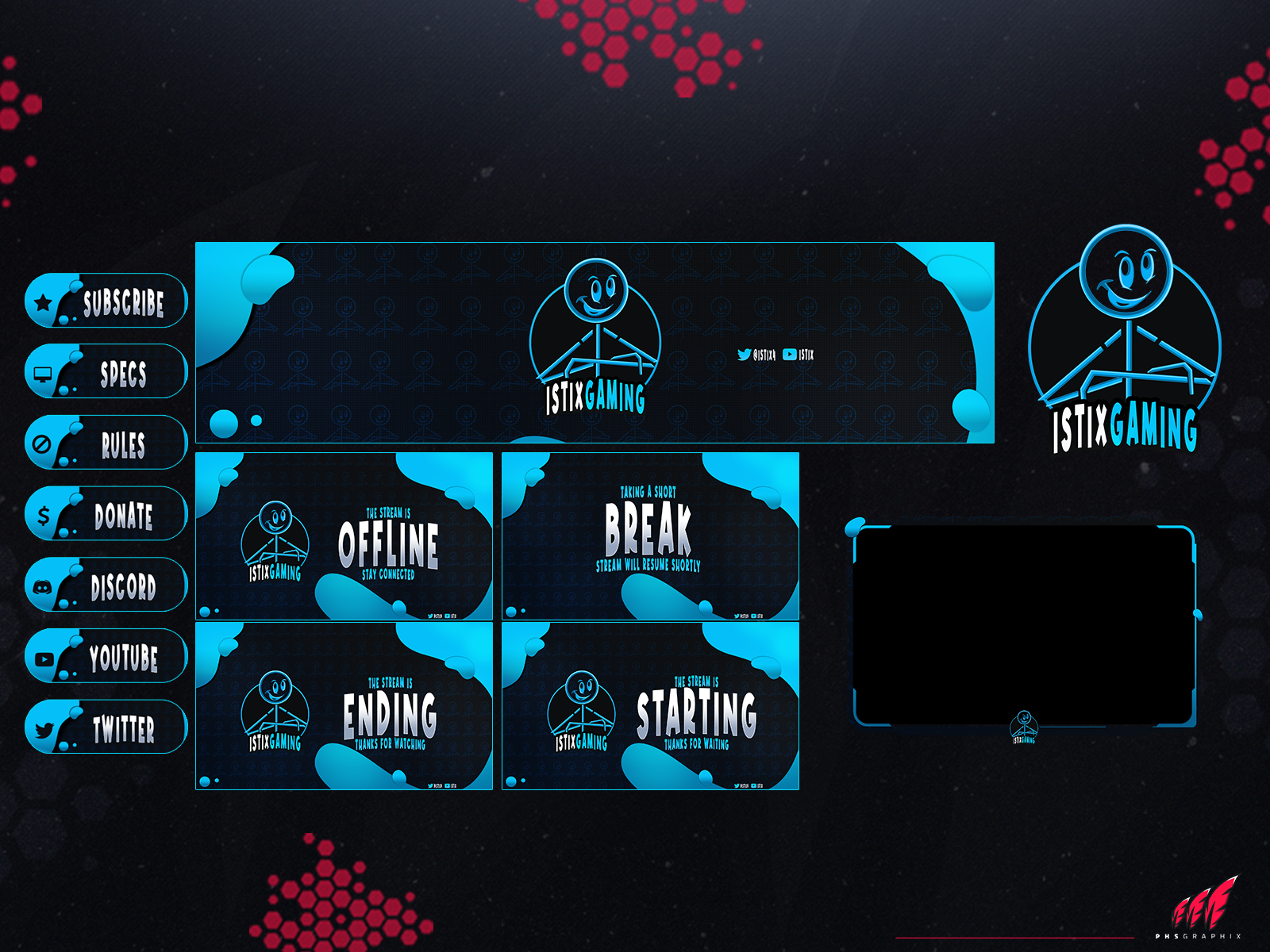 #Stick figure in a full twich overlay package by PhsGraphix on Dribbble