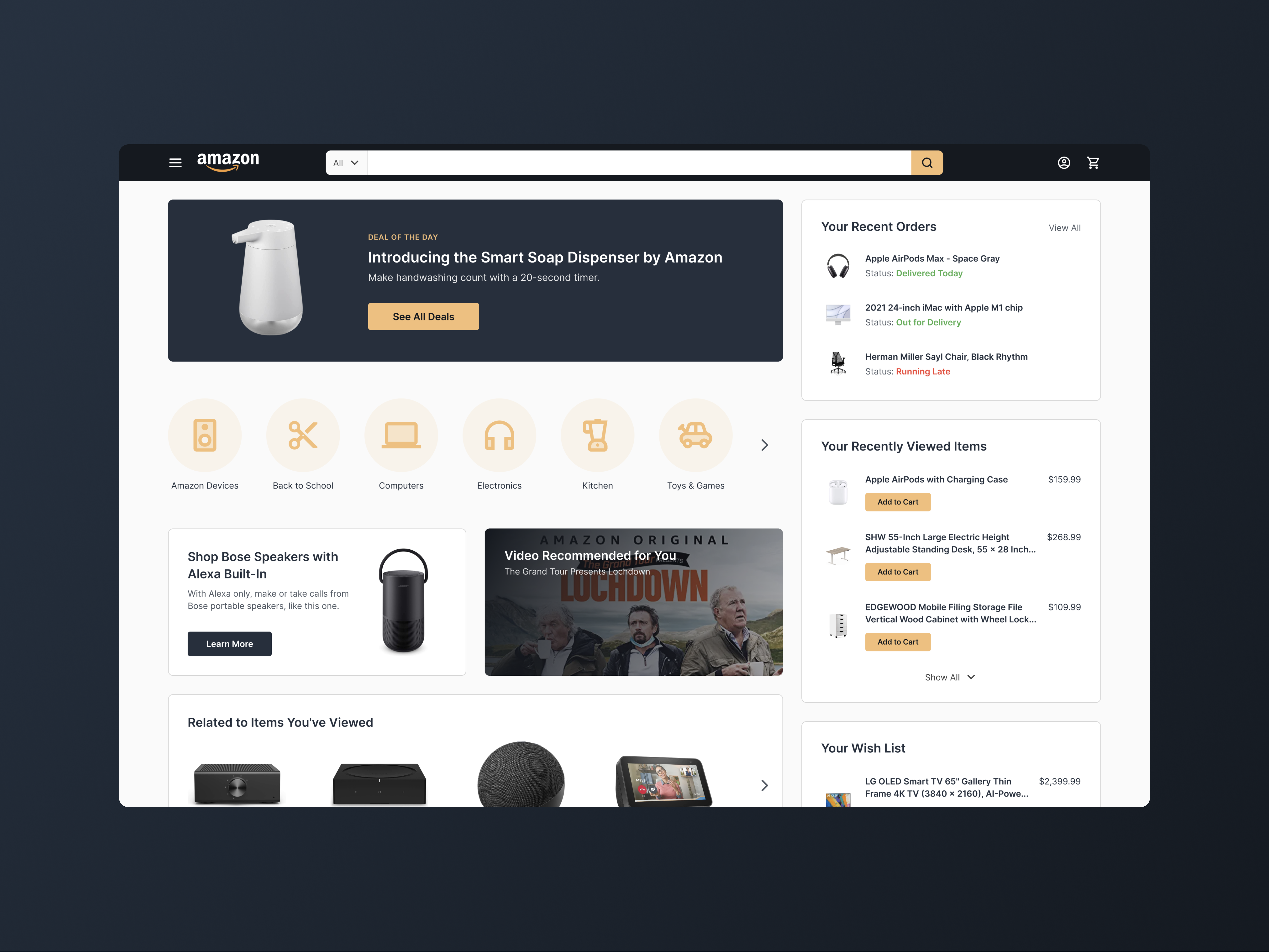 Amazon Redesign by Kevin Bhagat on Dribbble