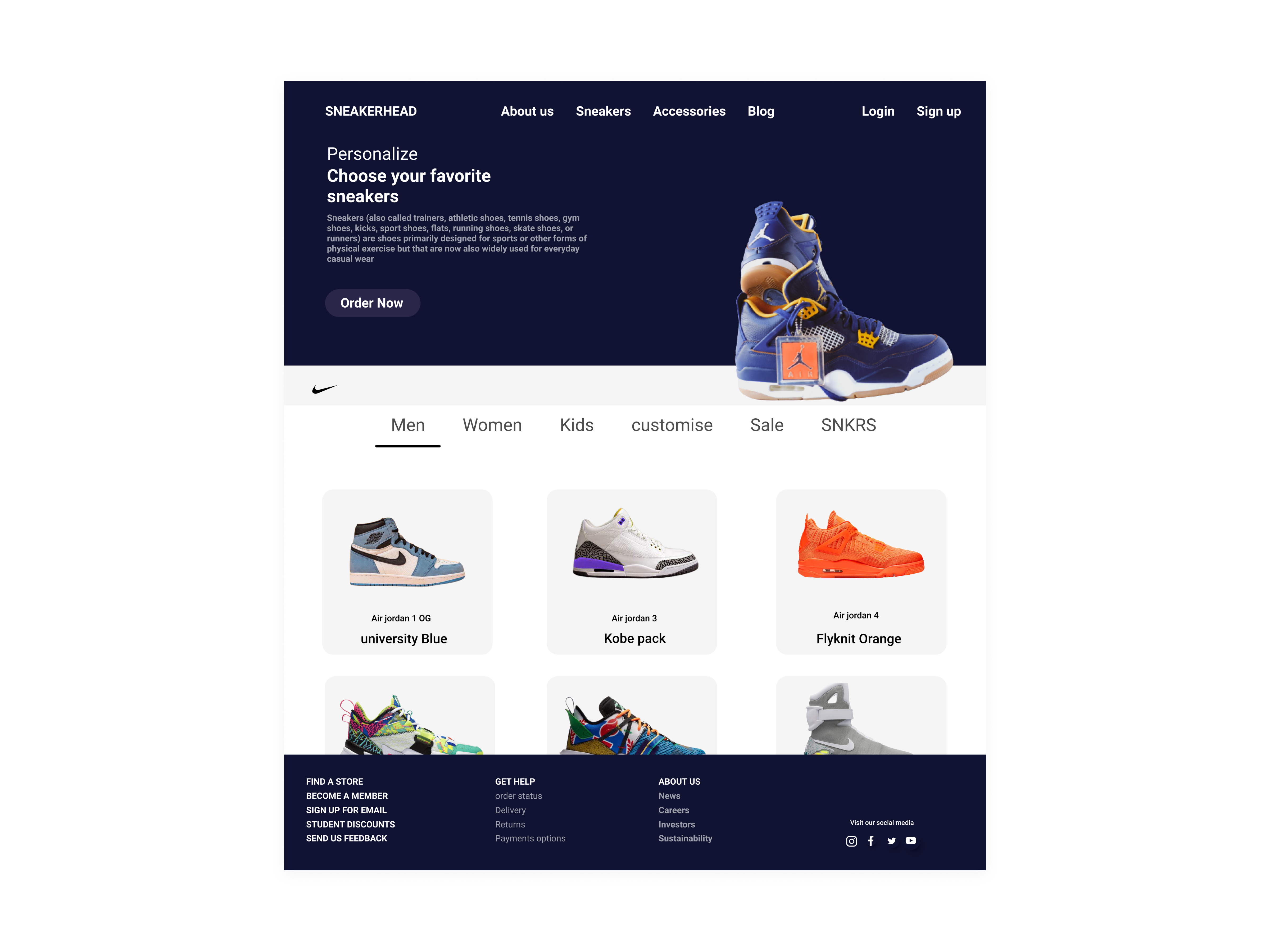 Redesign web shoes by Rafif Musyaffa falah on Dribbble