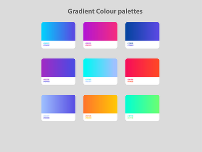 Gradient Colour Palette's by Artise Design on Dribbble