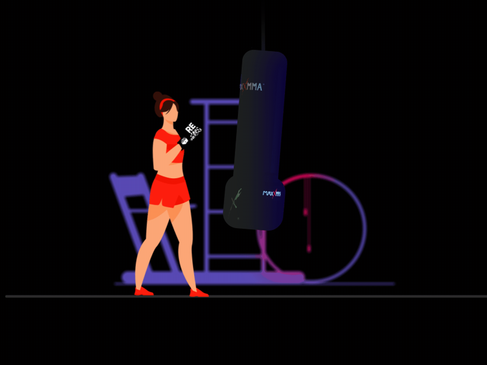 Rebel Women boxing Animated gif by Sajjad Sheykholeslami on Dribbble