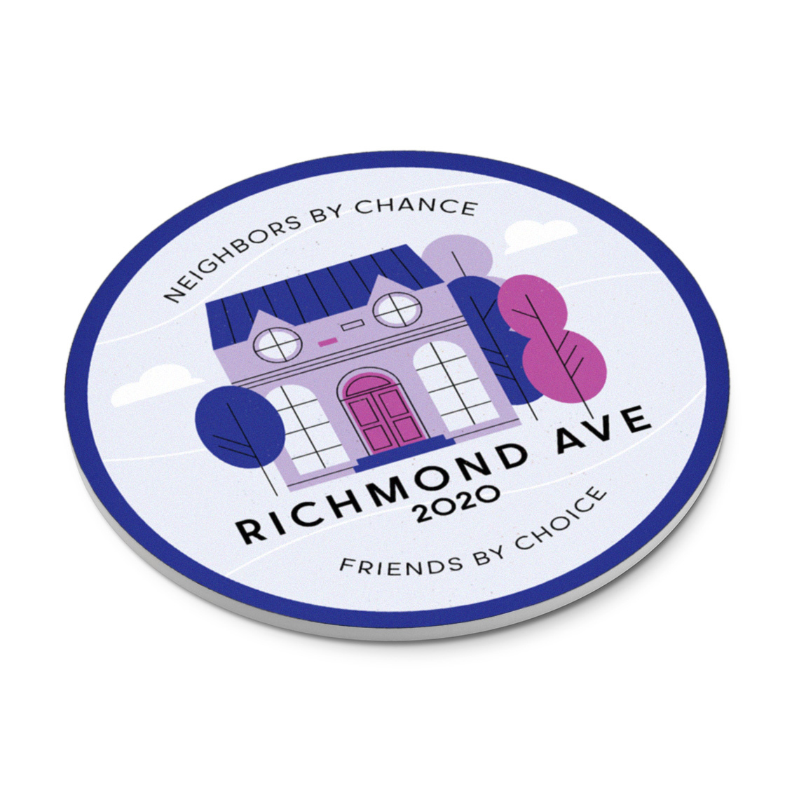 Neighbors turned Friends Coaster by Ashley Mejia on Dribbble