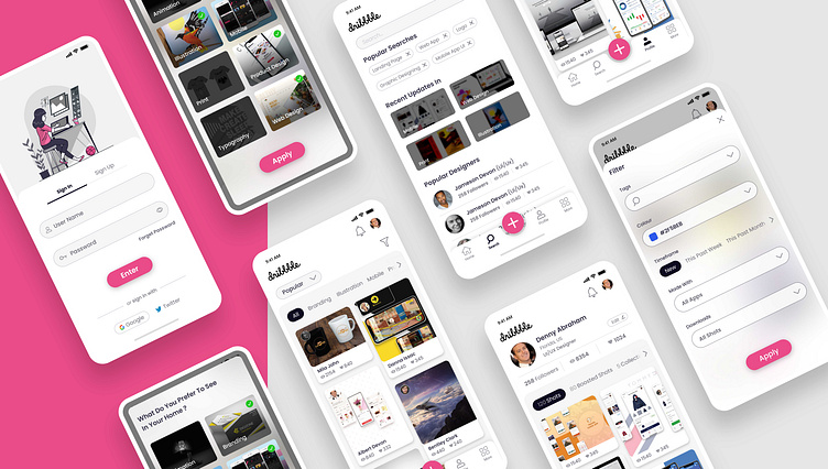 Dribbble App Ui Design by Vishnu. E. U on Dribbble