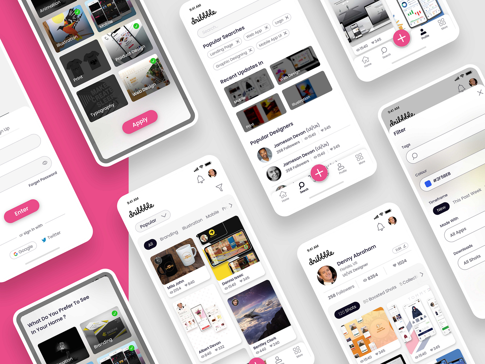 Dribbble App Ui Design by Vishnu. E. U on Dribbble