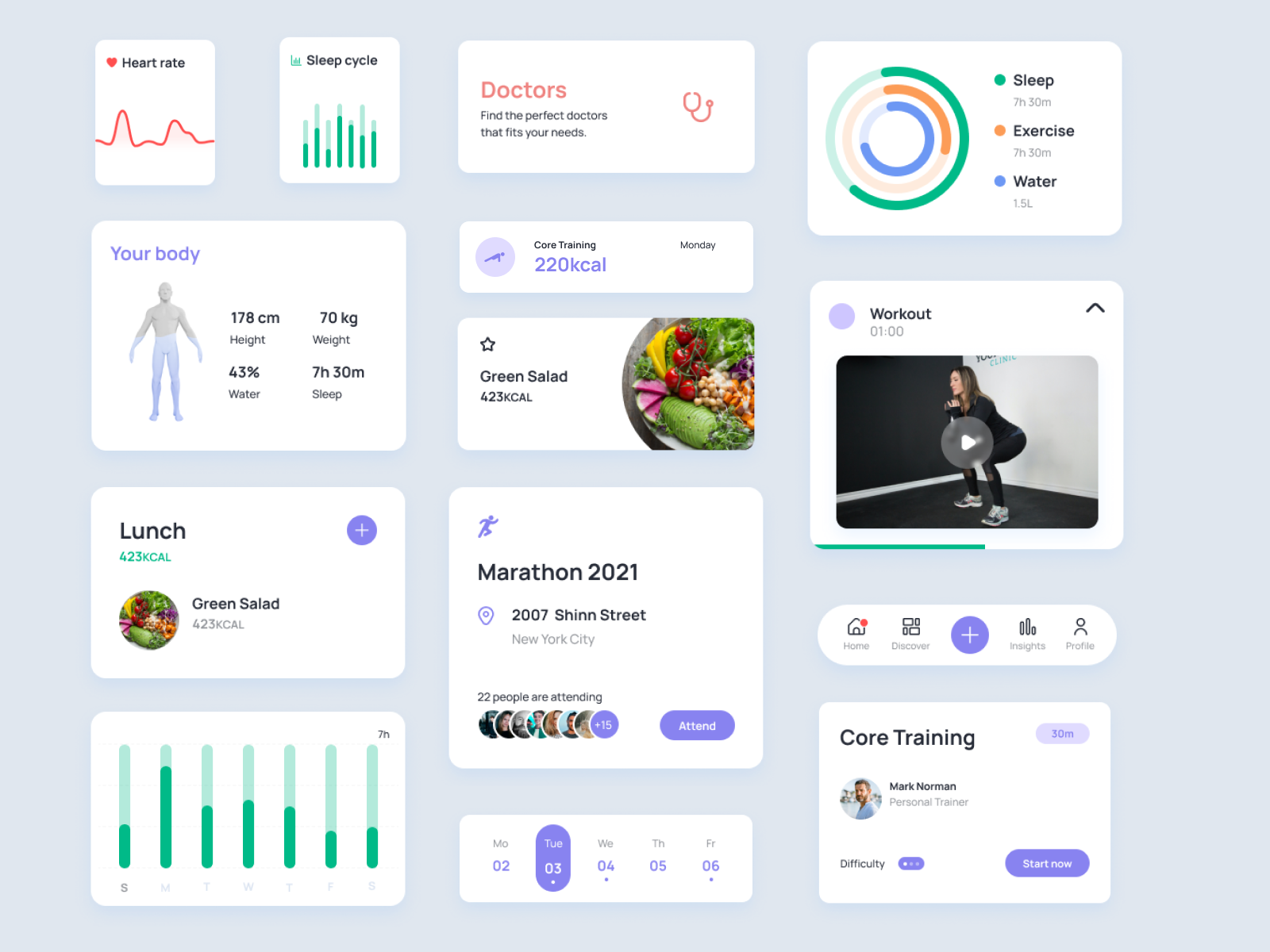 Health UI Kit - Components by Pedro Gil 👋 on Dribbble