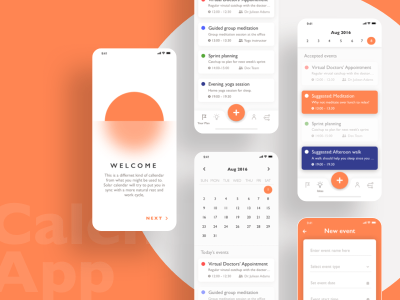 iOS Calendar App-UI-kits by ShovonExpo on Dribbble