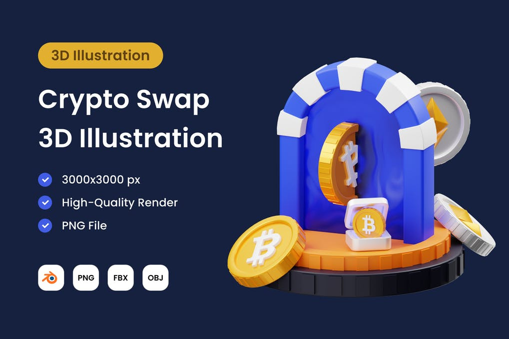 Crypto Swap Exchange 3D Illustration by Steisi Vogli on Dribbble