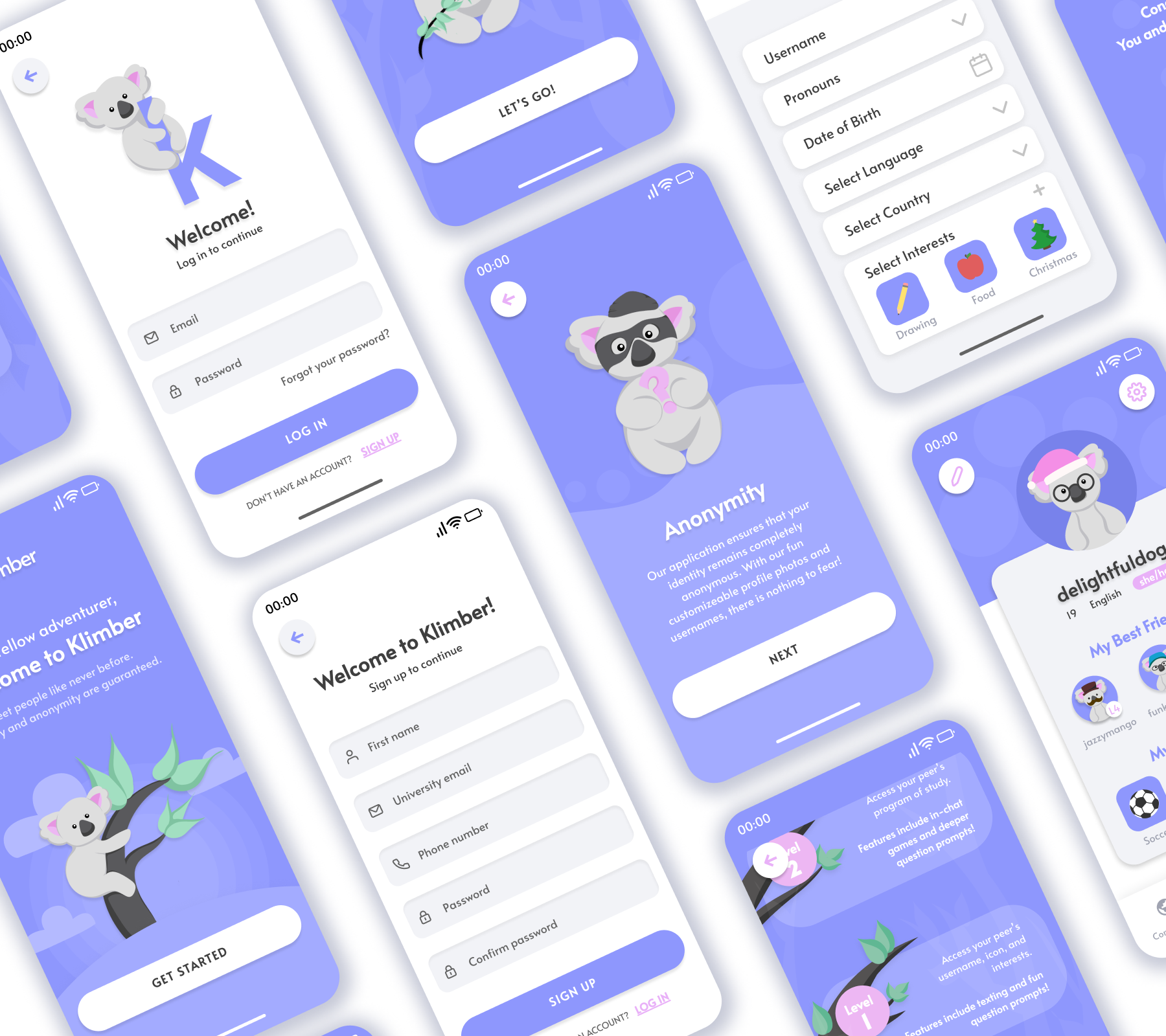 Klimber Social Media App Design by Lauren Masseo on Dribbble