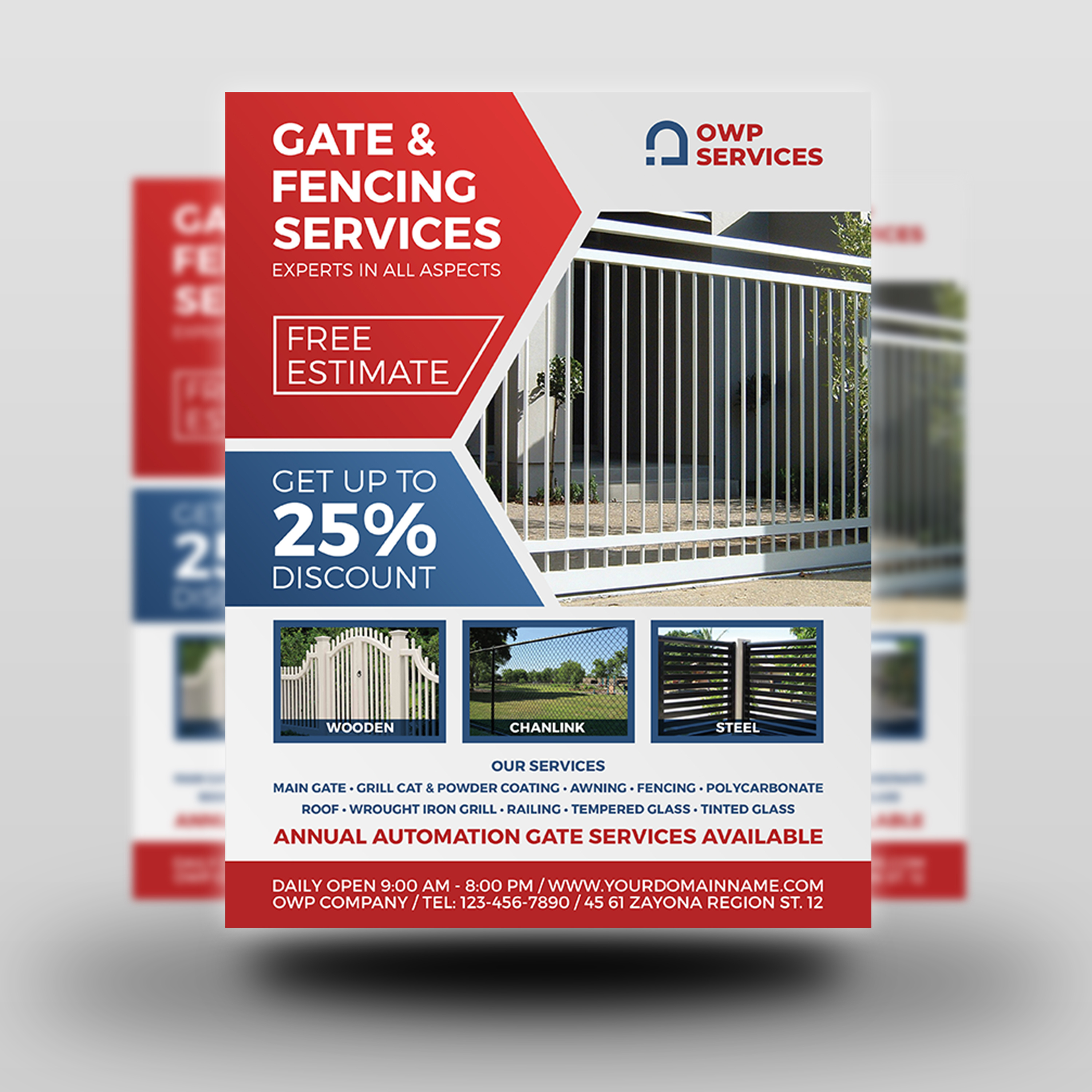 Fence And Gates Services Flyer Template by OWPictures on Dribbble