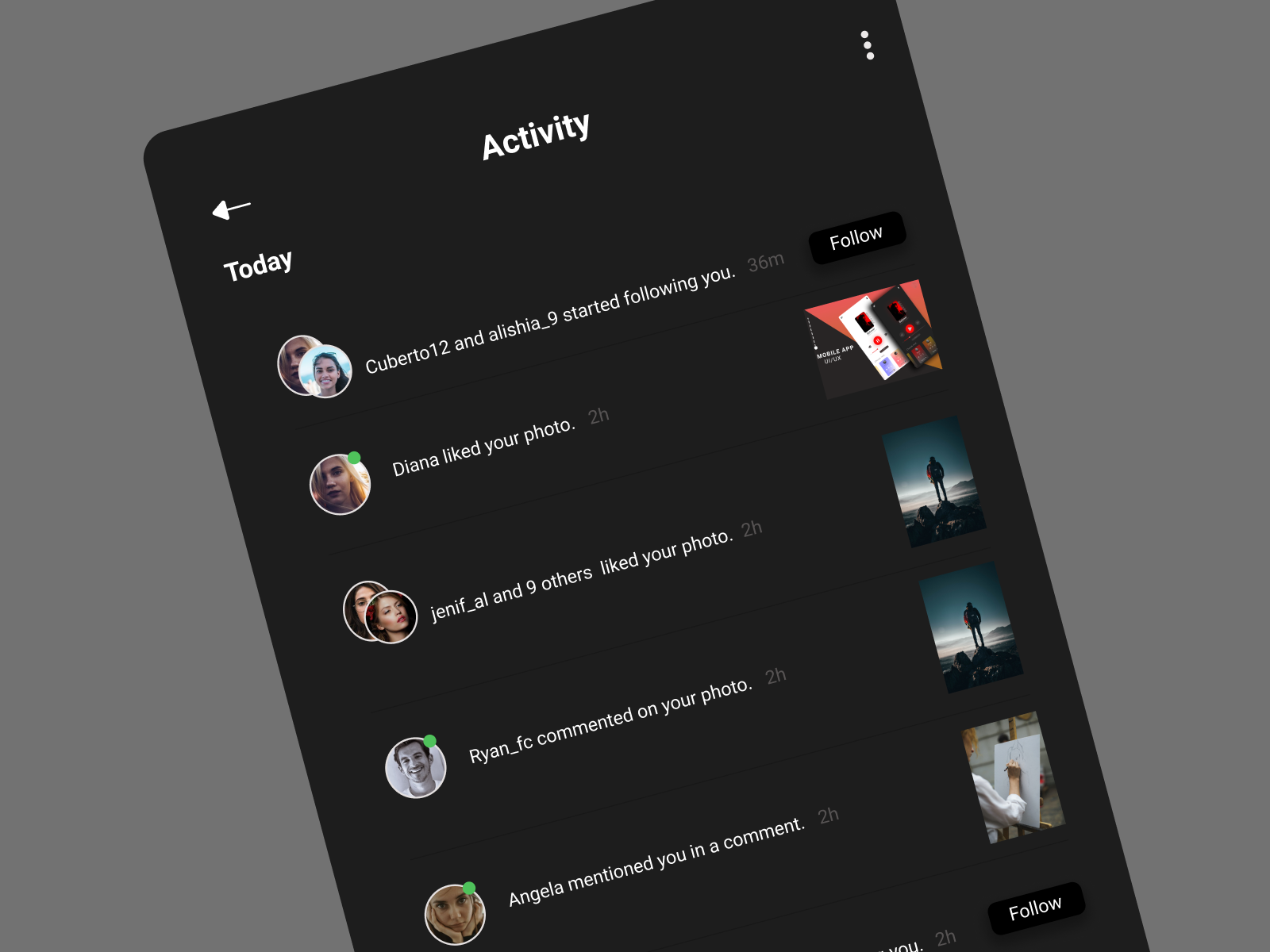 Activity Feed Screen by Muhhammad Sami on Dribbble