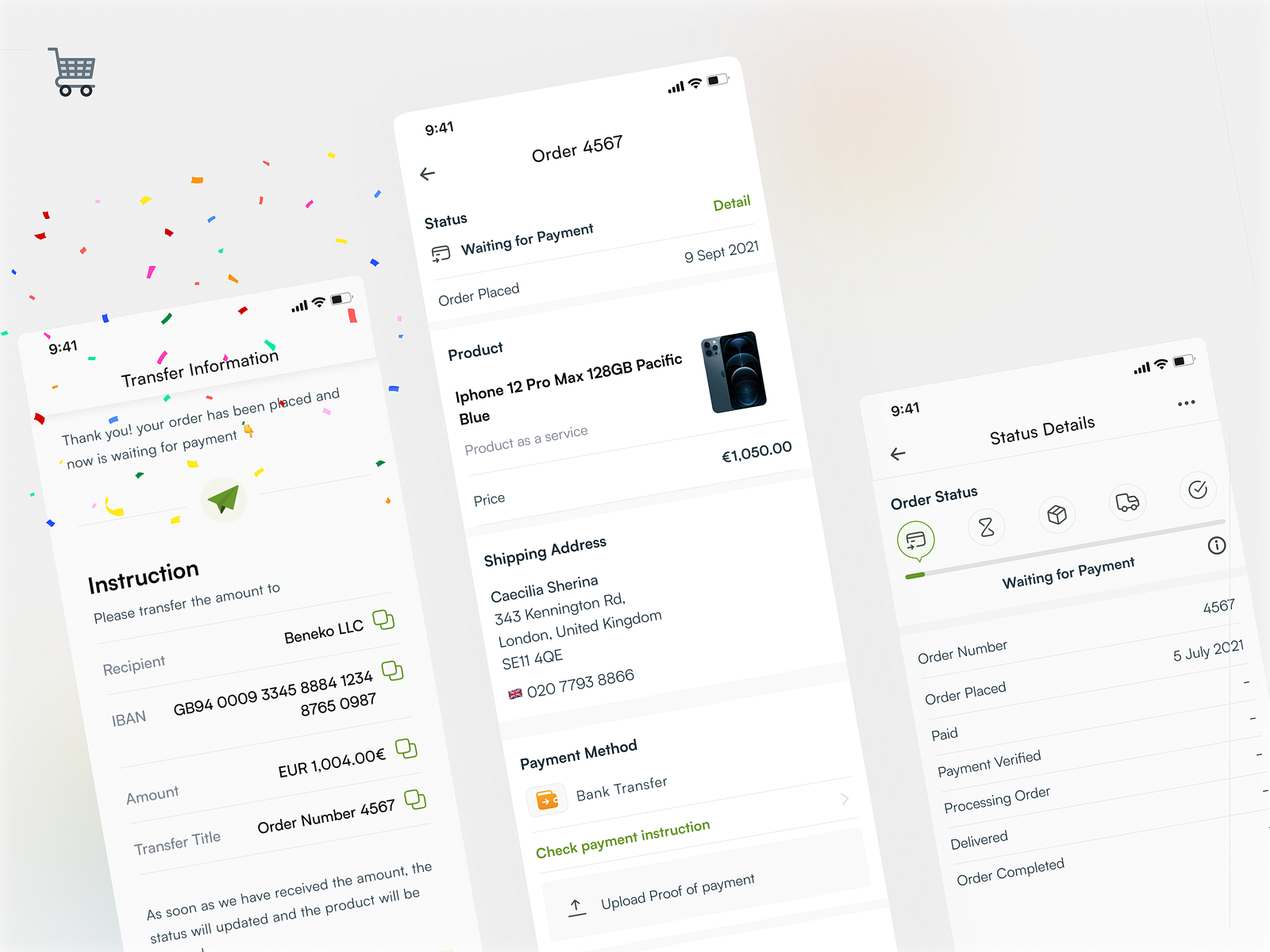 Beneko - Payment Information & Order Details 🛒 by Iosi Pratama on Dribbble