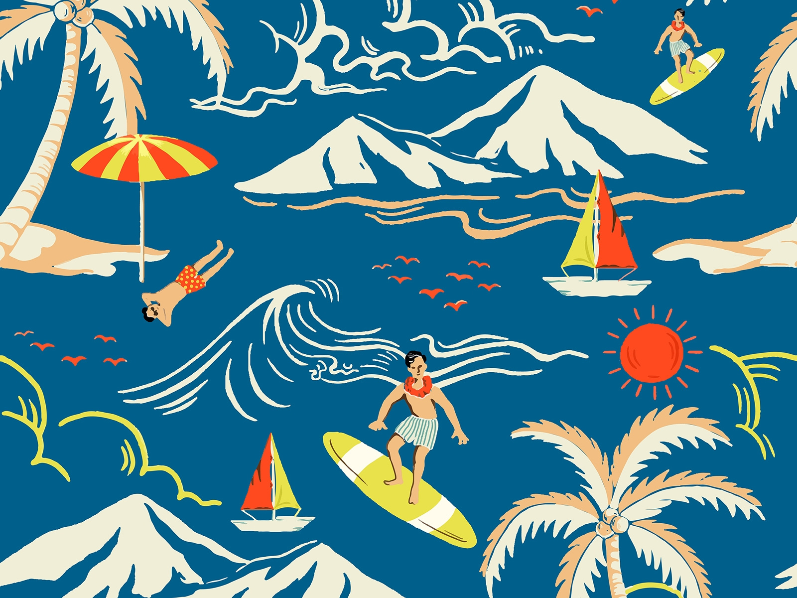 Summer Paradise Illustration | Tropical Island Patterns by rawpixel.com ...