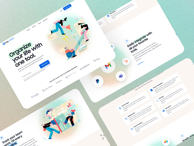 Project Management App Landing Page by Shahria Hossain for FleexStudio ...