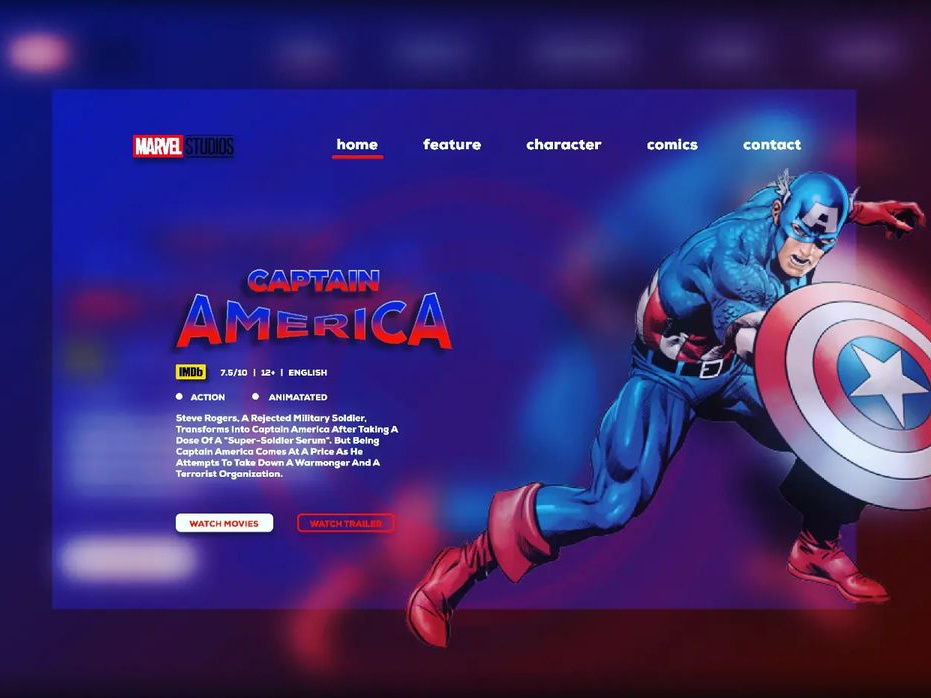 Captain America UI/UX design Concept by Xlent Studio: UX/UI Design ...