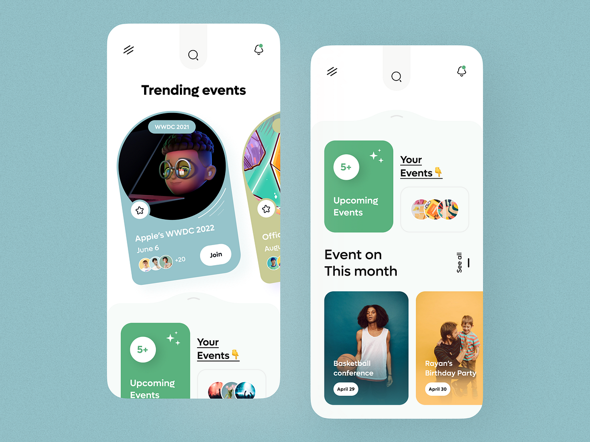 Mobile App: Event Management by Sajon on Dribbble