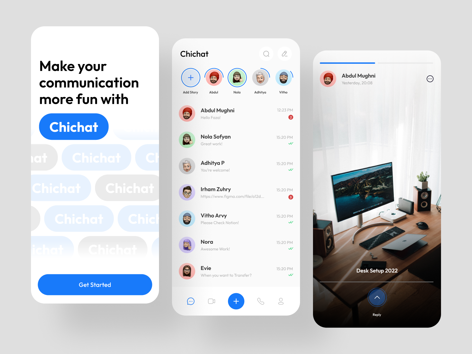 Chichat - Chat Mobile App by Faza Dzikrulloh for Hatypo Studio on Dribbble
