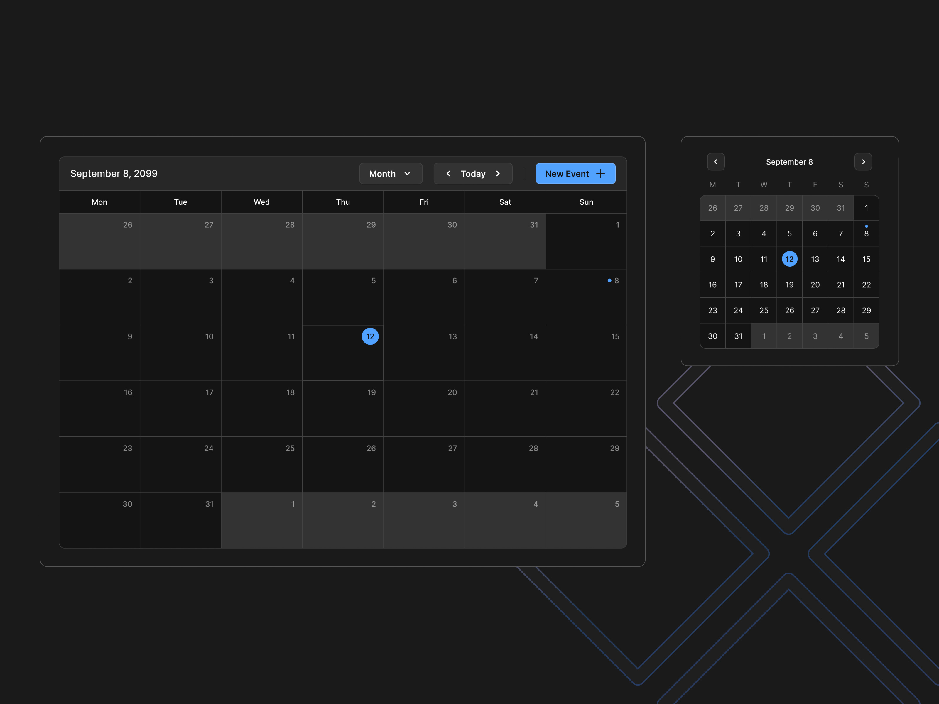 Calendar components for Figma — Frames X by Bunin Dmitriy on Dribbble