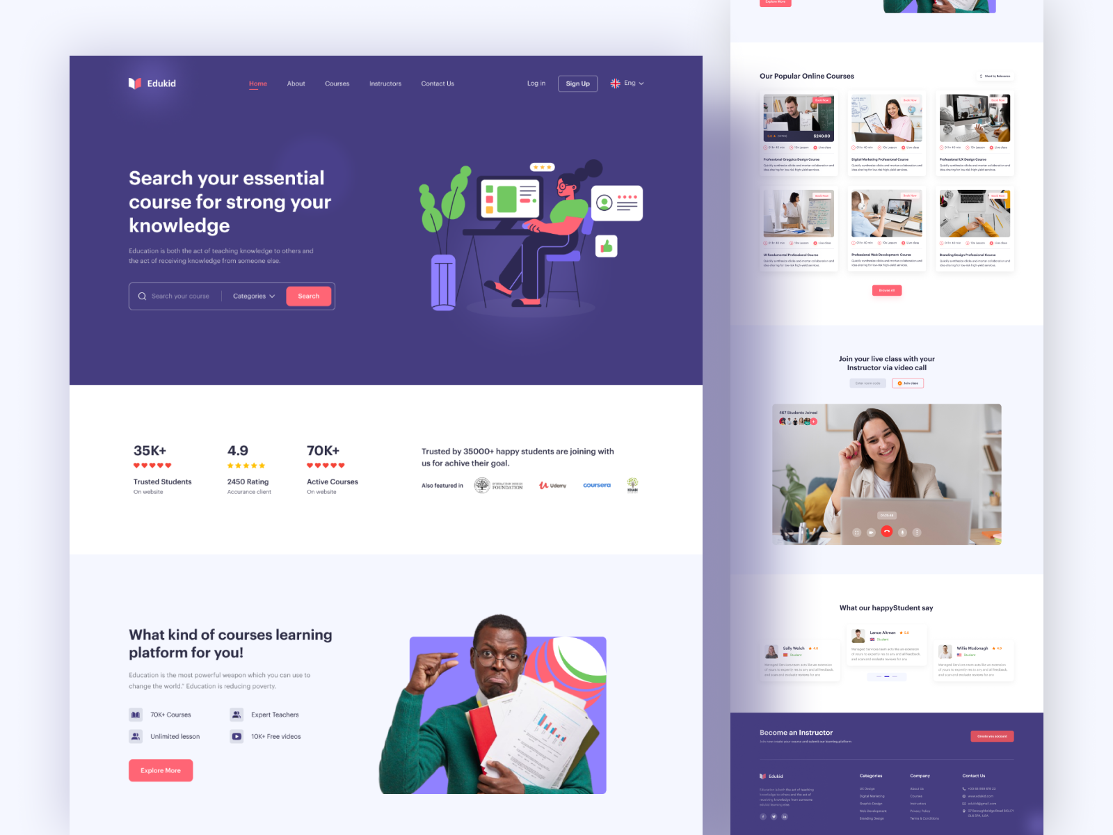 Edukid - E-learning Landing Page by Sohidur Rahman for Remind Creative ...