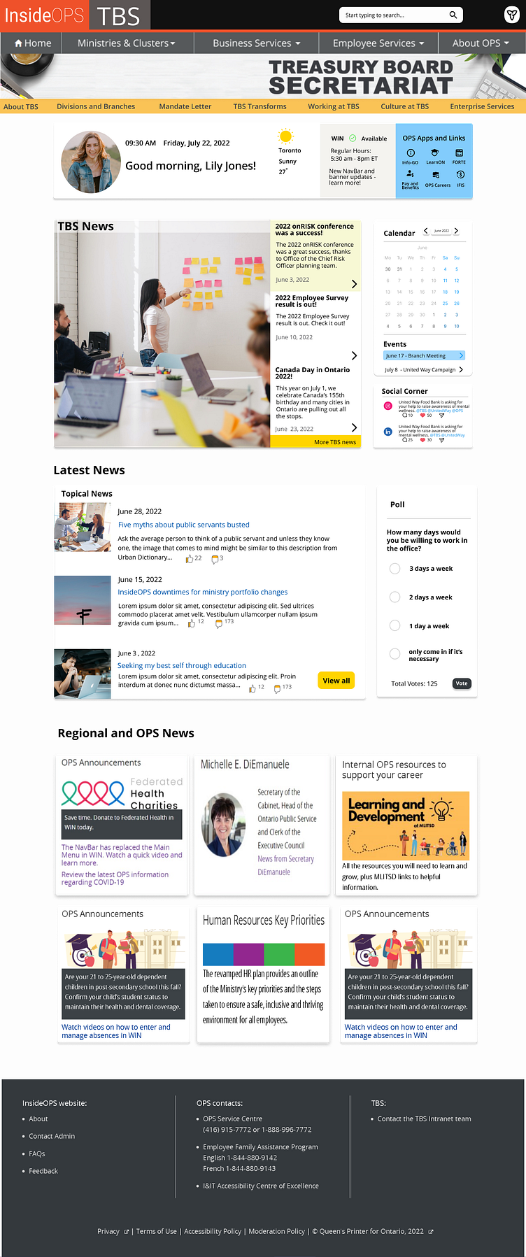 InsideOPS Intranet Homepage Redesign by Vincie on Dribbble