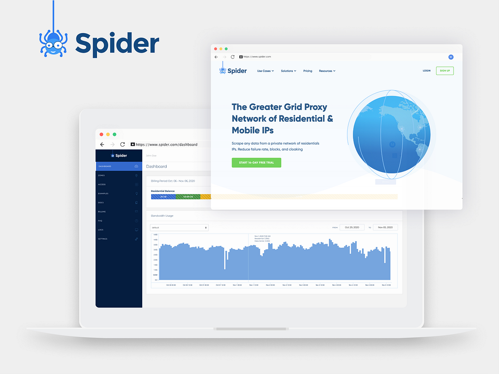 Web App Dashboard & Landing Page UX/UI Design: Spider by Brainhub on ...