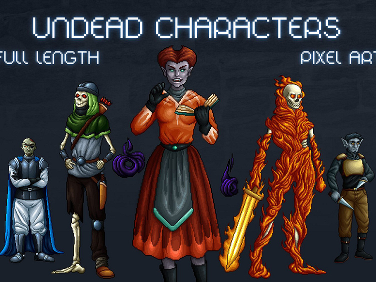 Undead Warriors Pixel Art by 2D Game Assets on Dribbble