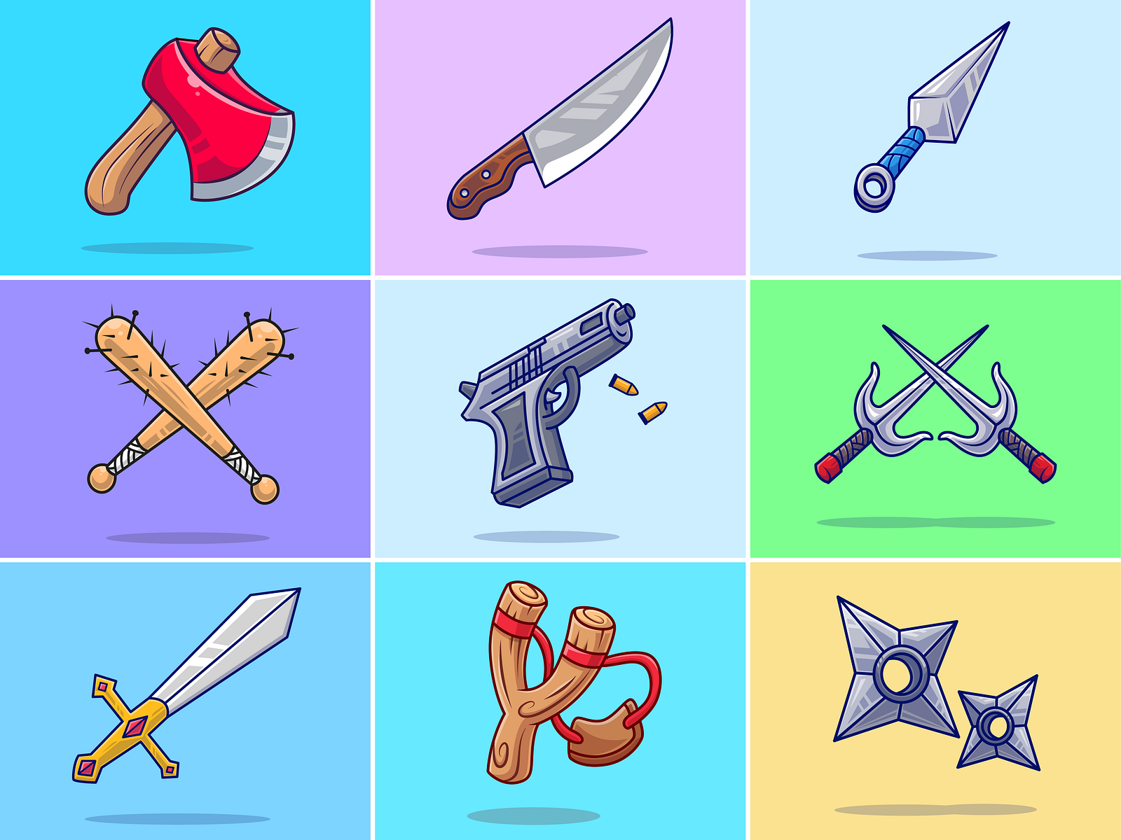 Weapon collection🔪🪓⚔️🔫 by catalyst on Dribbble