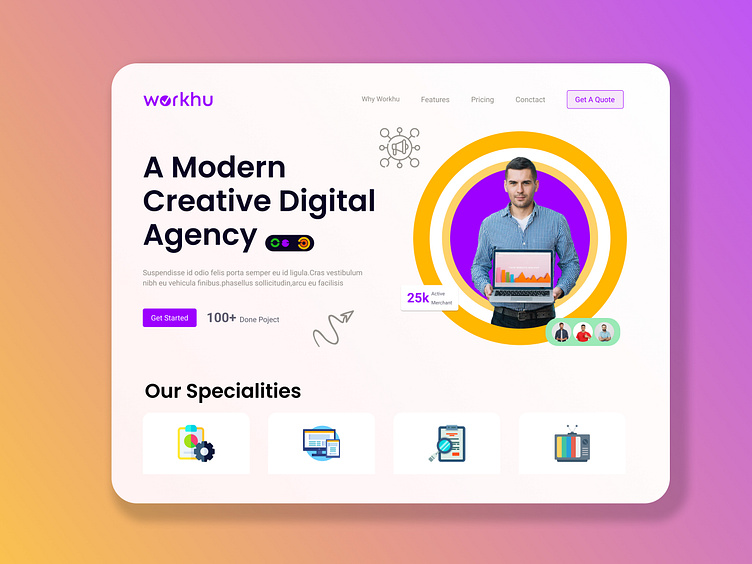 modern creative digital agency landing page website - web design by ...