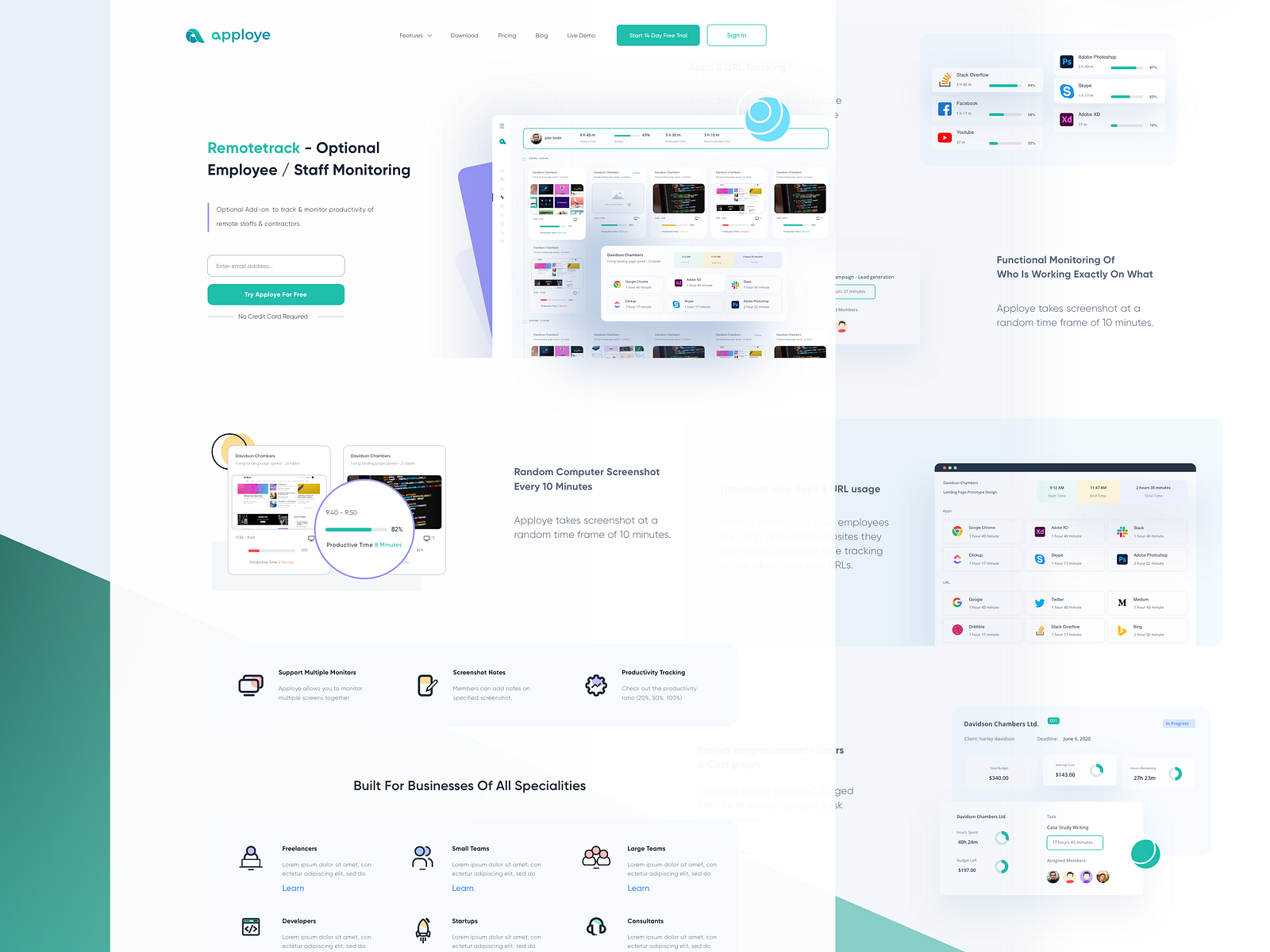Time Tracking Saas Landing Page By Razy Hassan On Dribbble