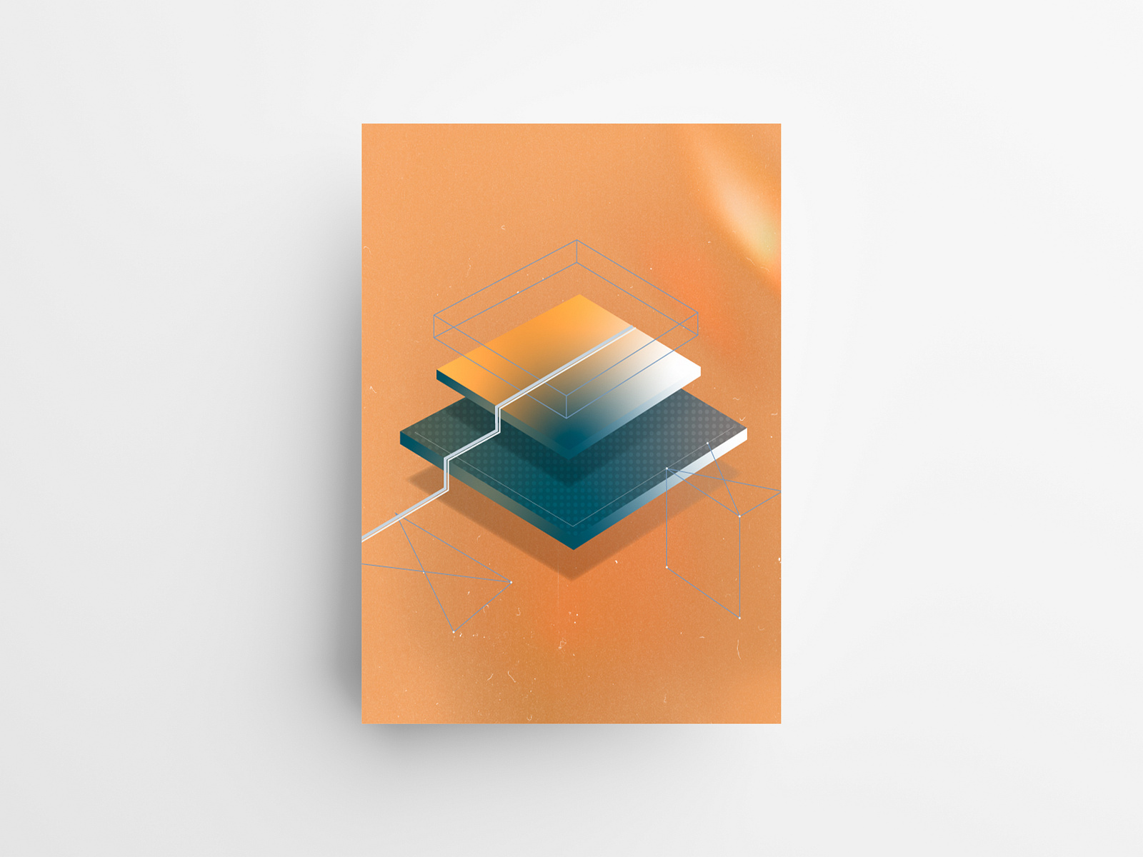 Floating squares graphic by Hannah on Dribbble