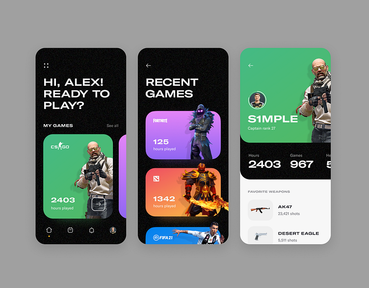 Mobile gaming app design by SELECTO on Dribbble