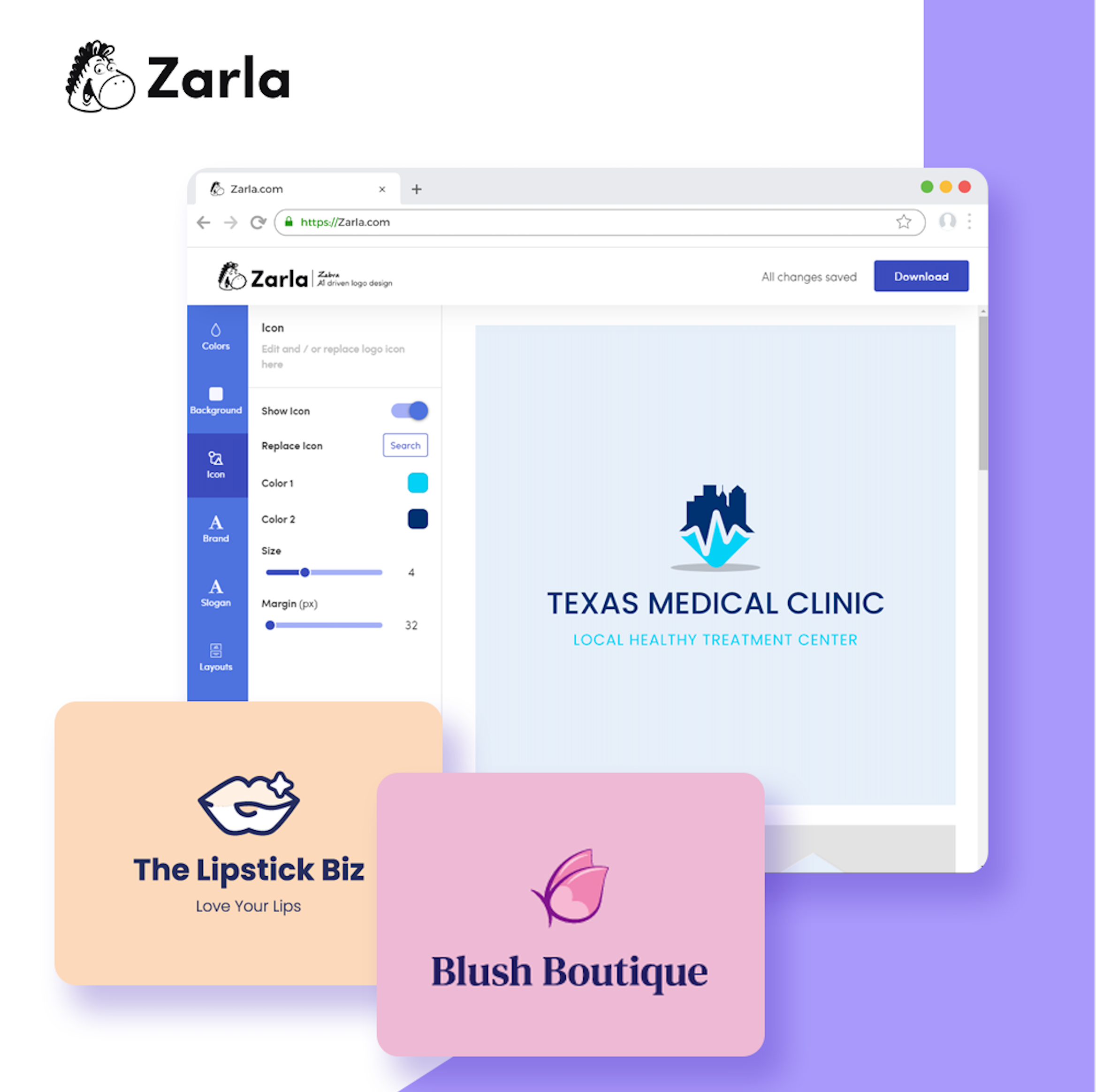 Zarla logo maker screenshot by Zarla on Dribbble