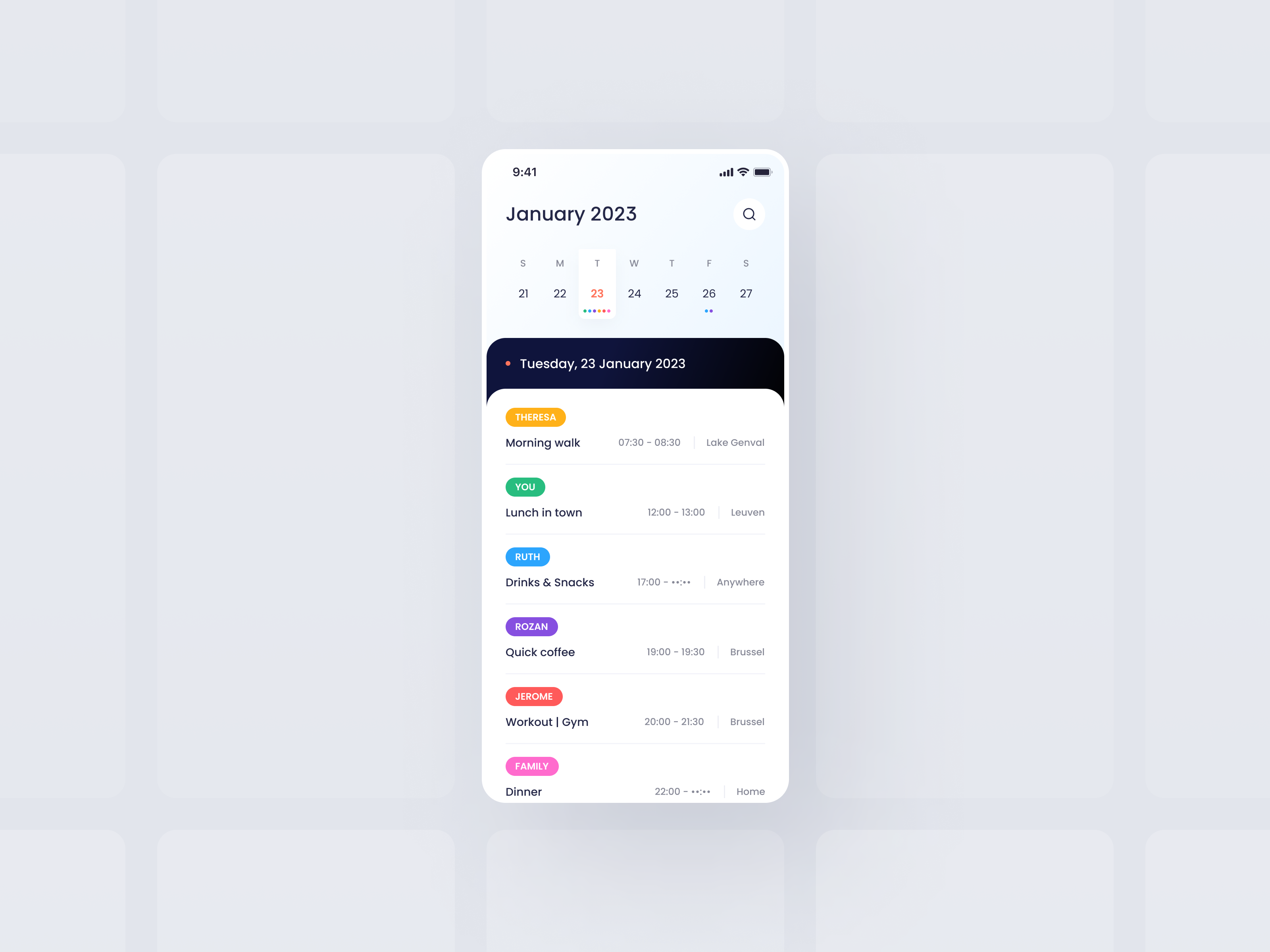 Calendar App | Single Page by MoRas for Ace Design on Dribbble
