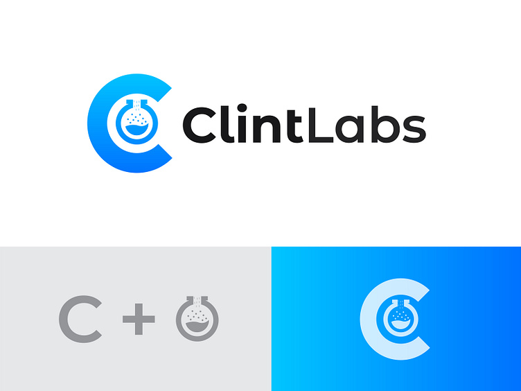 Clint Lab Logo Design | ( C + Lab icon) Logo by Anamul Hossen on Dribbble