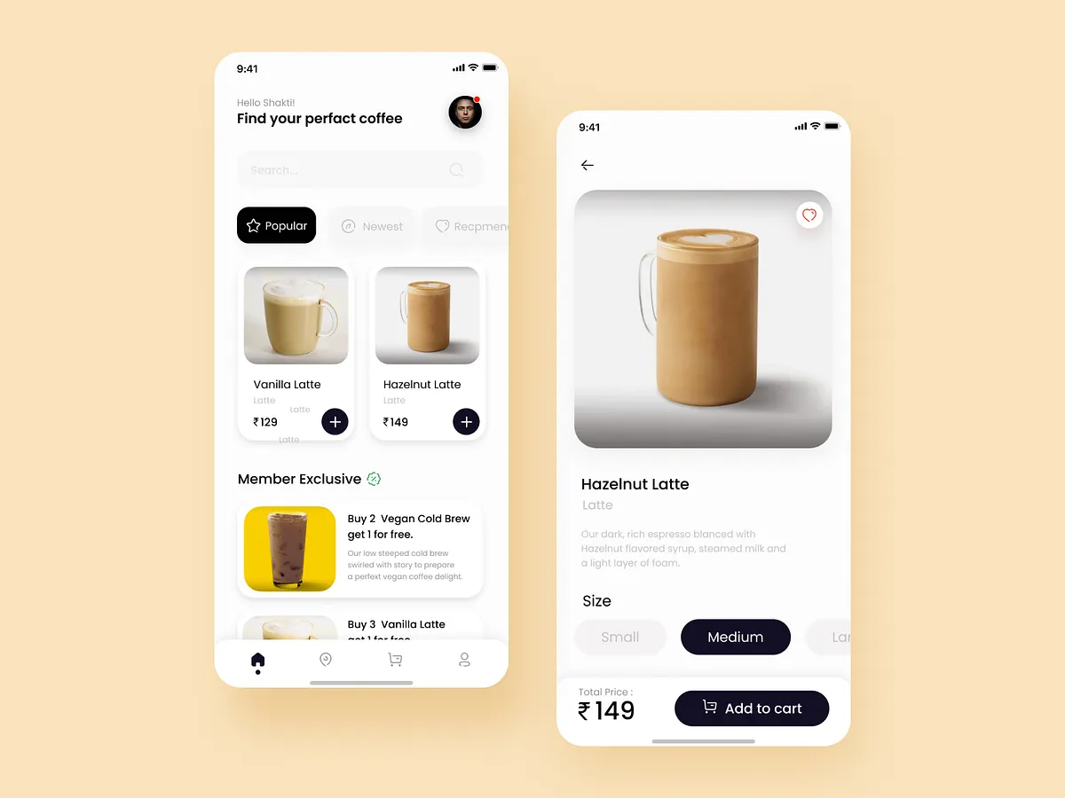 Coffee UI designs, themes, templates and downloadable graphic elements ...