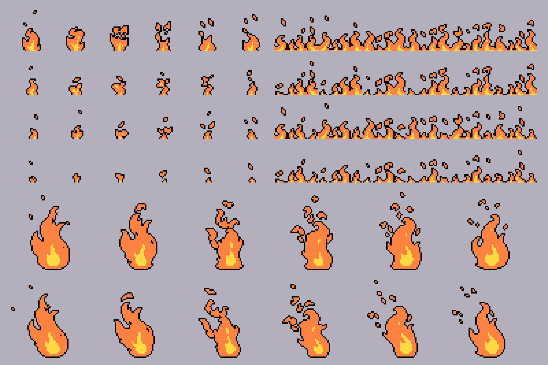 Fire Animation Sprites PixelArt by 2D Game Assets on Dribbble
