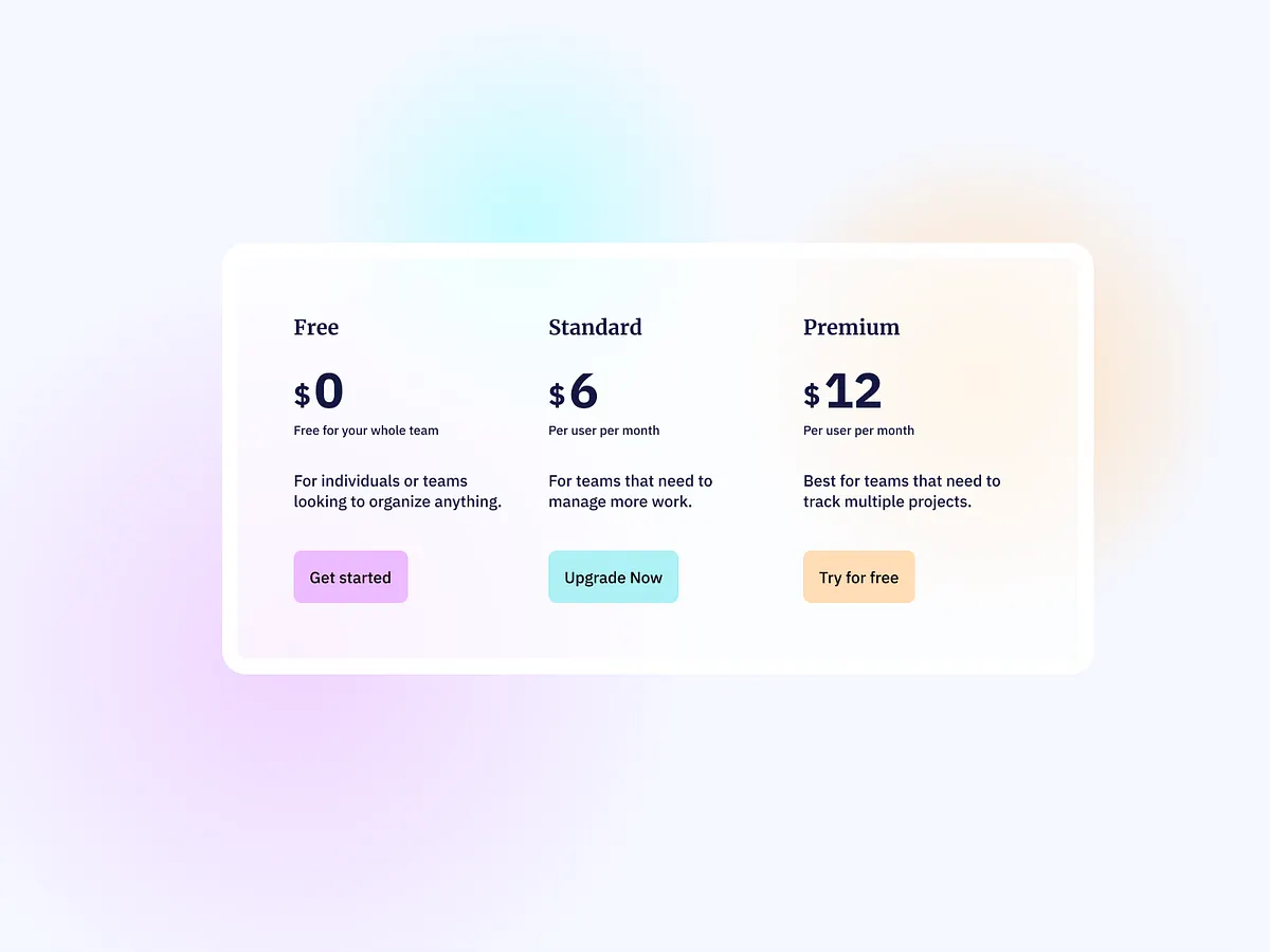 Pricing Card designs, themes, templates and downloadable graphic ...