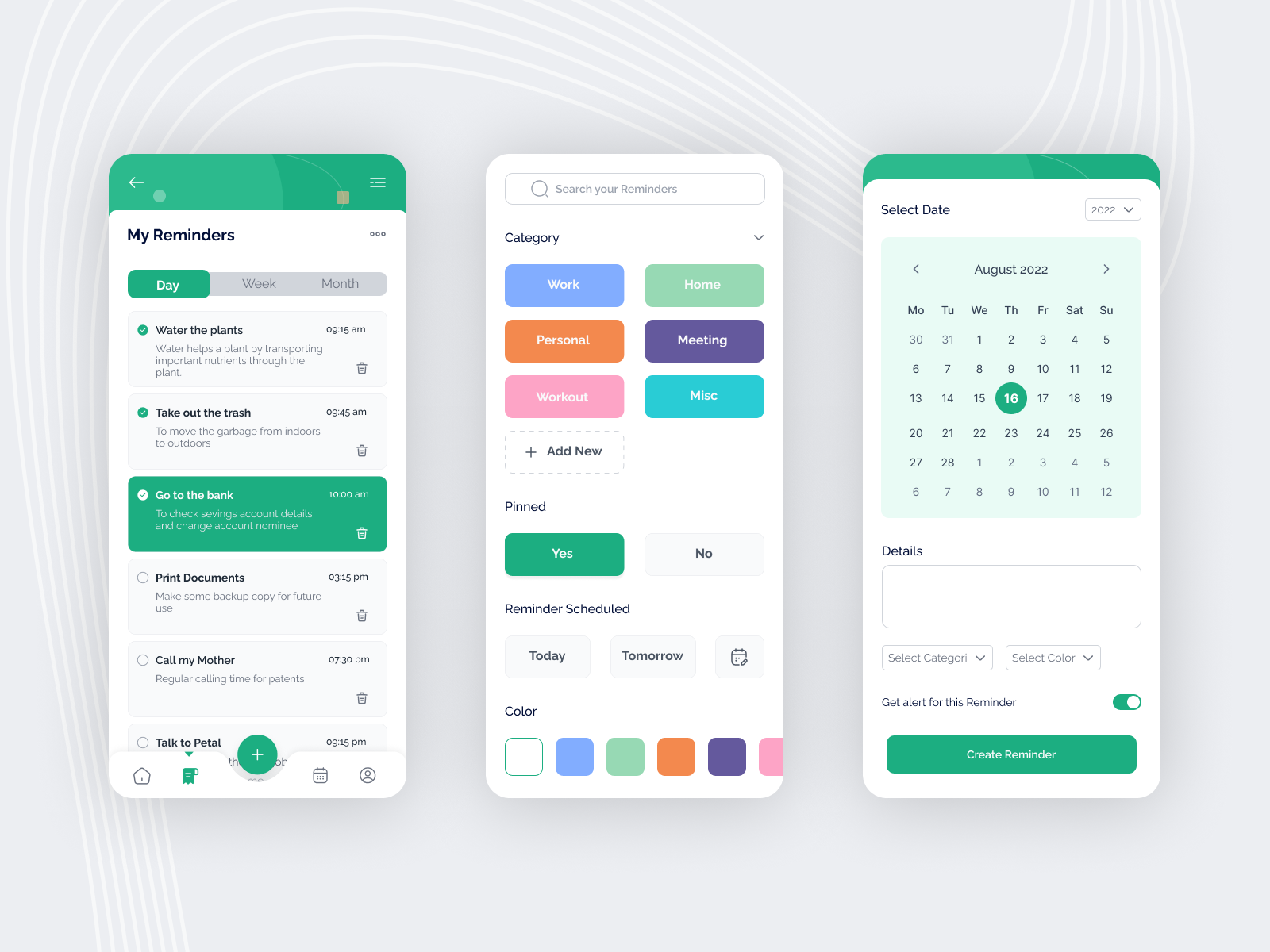 Reminder Mobile App by Shahriar Sultan for Lumixel Studio on Dribbble