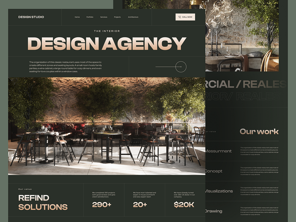 Interior Design Agency Website Design by Muhammad Shofiuddoula for Zeyox Studio on Dribbble