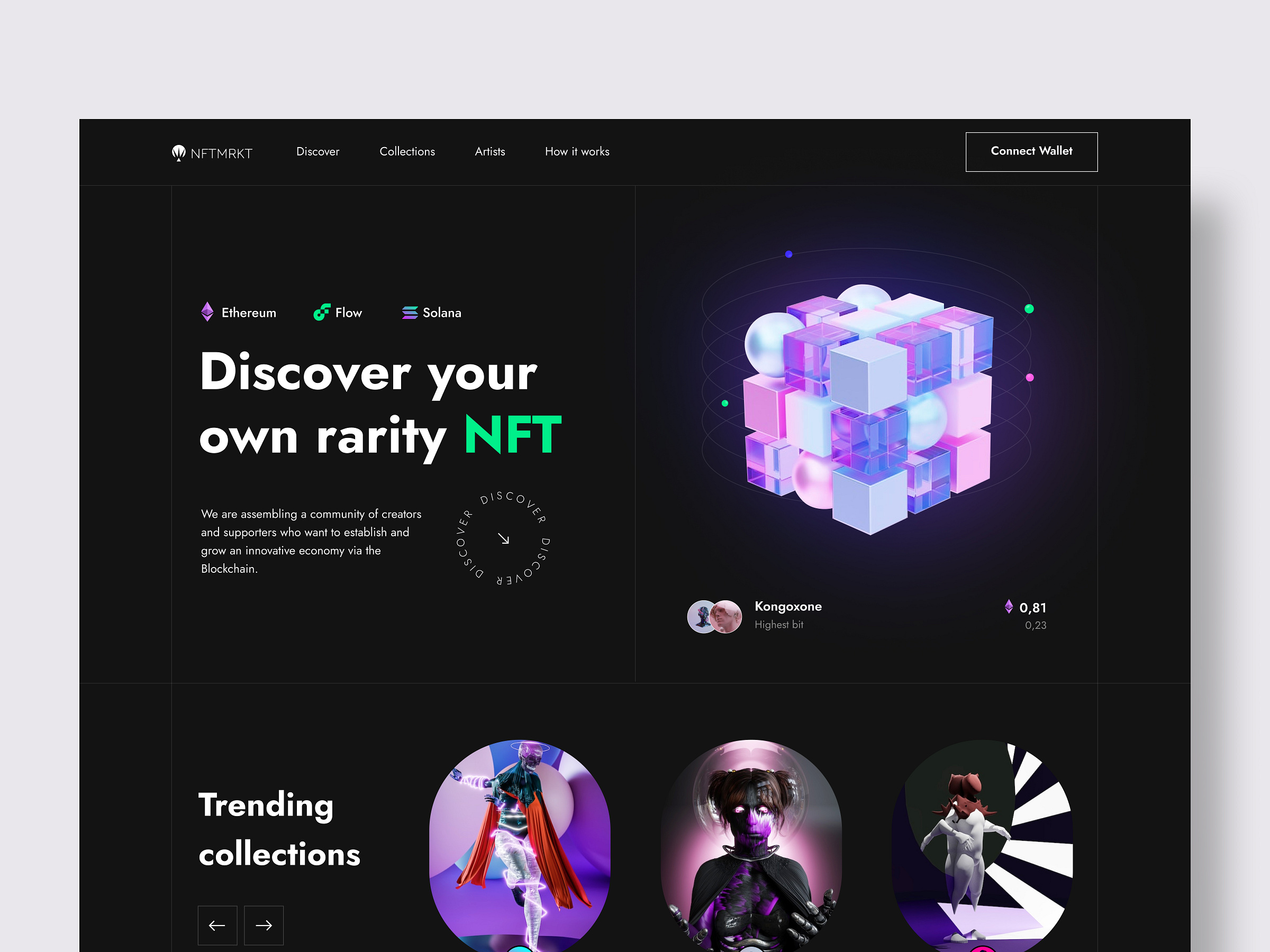 NFTMRKT - NFT Website by Arounda UI/UX for Arounda on Dribbble