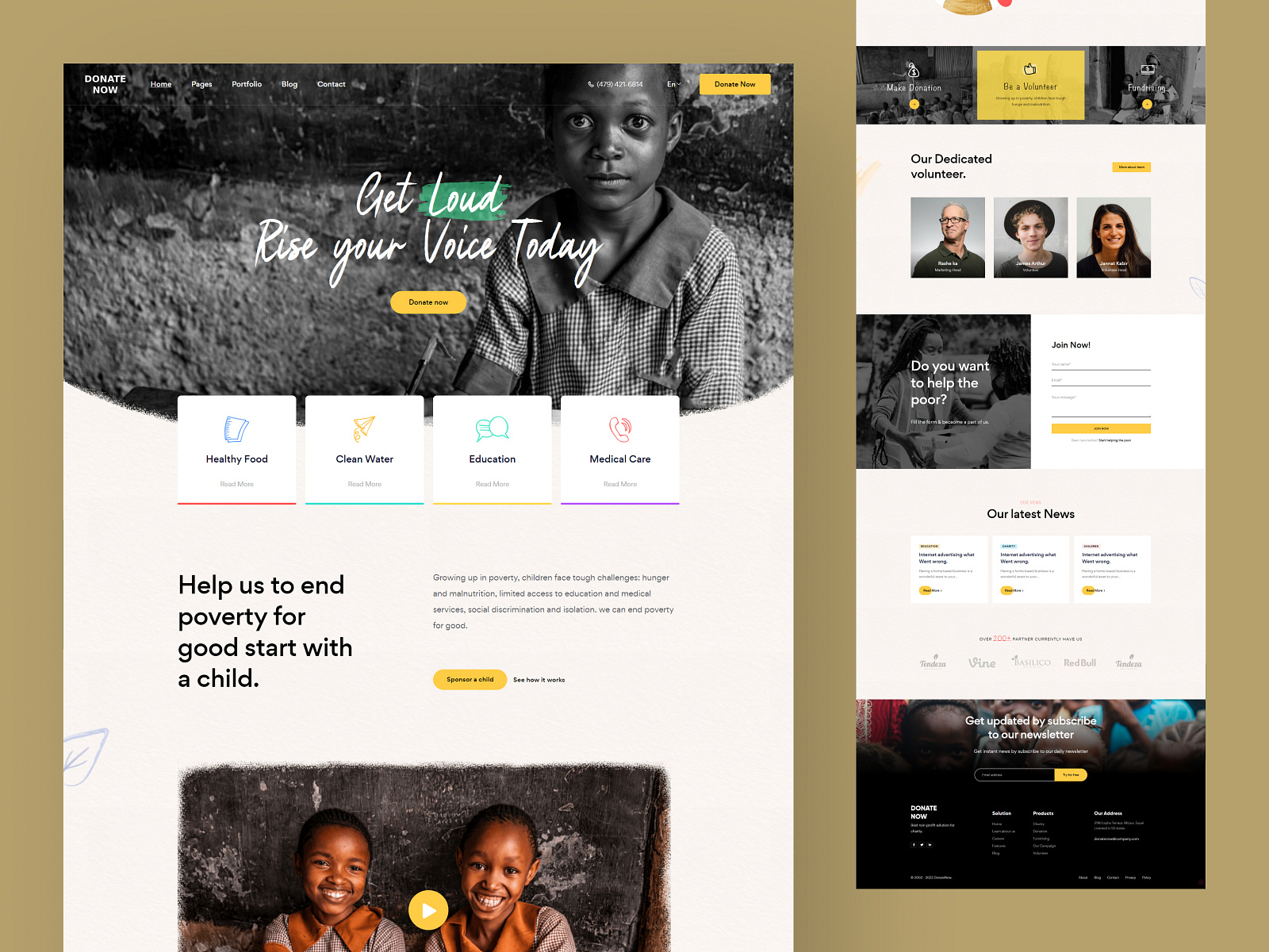 Charity Web Landing Page UI by Alpesh Gevariya on Dribbble