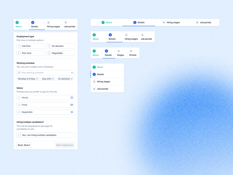 Job creation steps by Eugen Eşanu on Dribbble