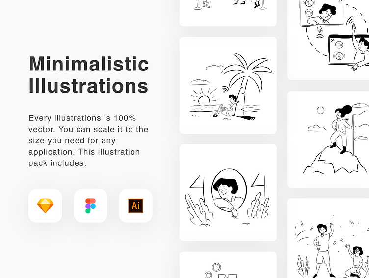 Minimalistic Illustration Pack by Pixel True by Pixel True on Dribbble